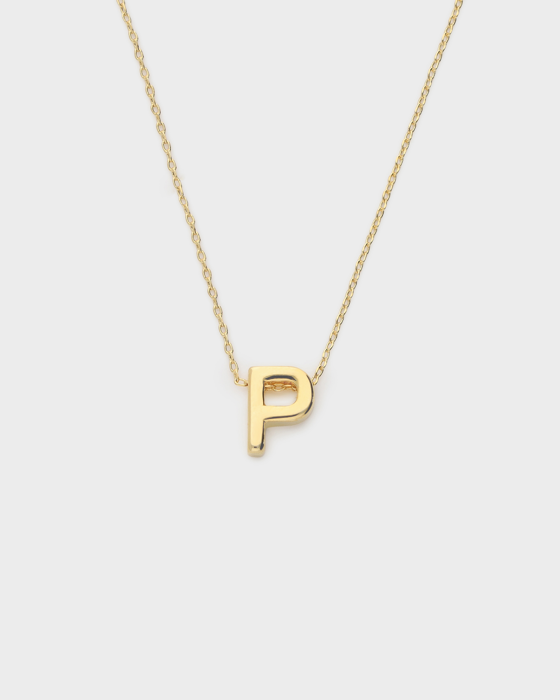 Initial ‘P’ Necklace in Gold | Kaleido Jewellery