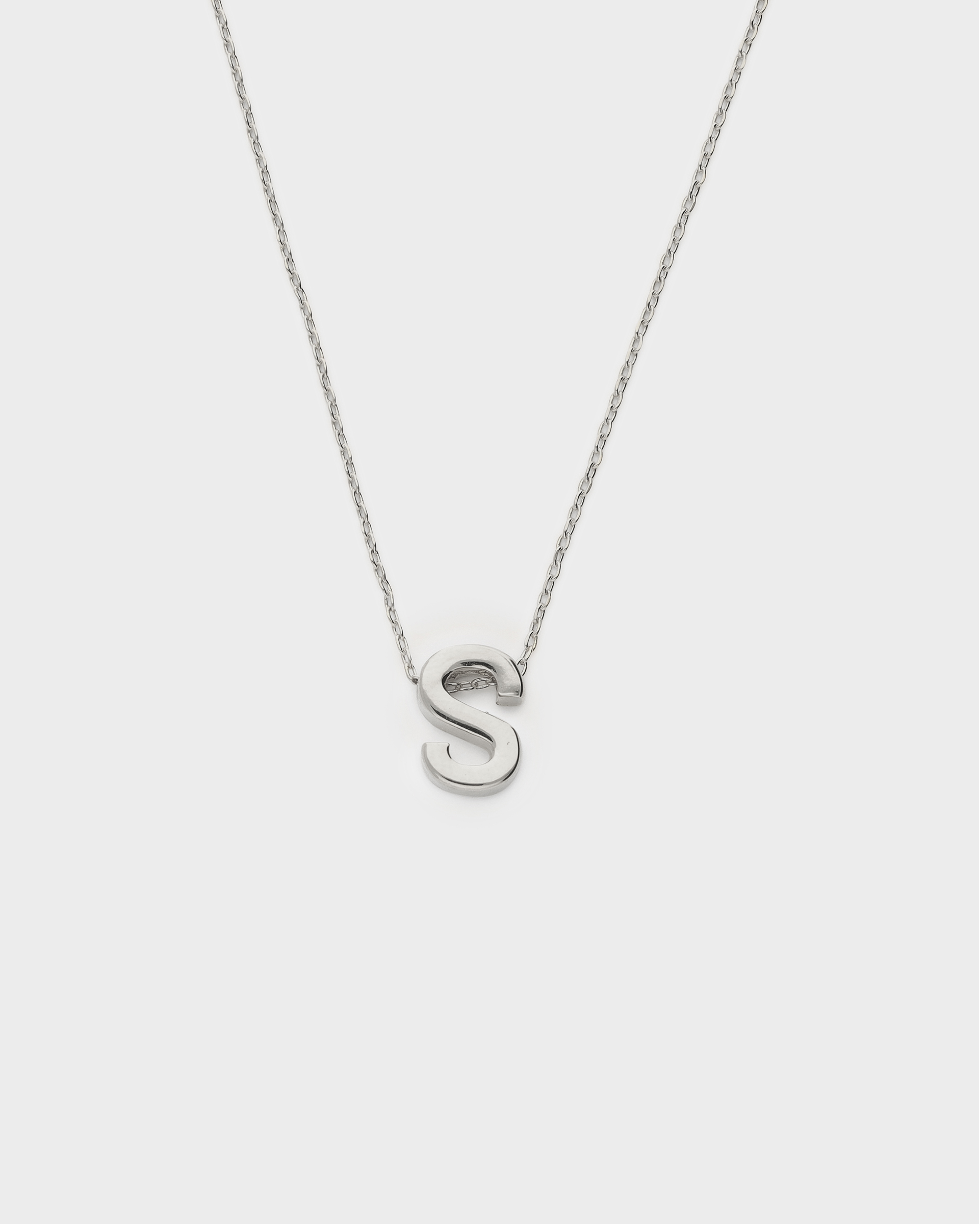 Initial ‘S’ Necklace in Silver | Kaleido Jewellery