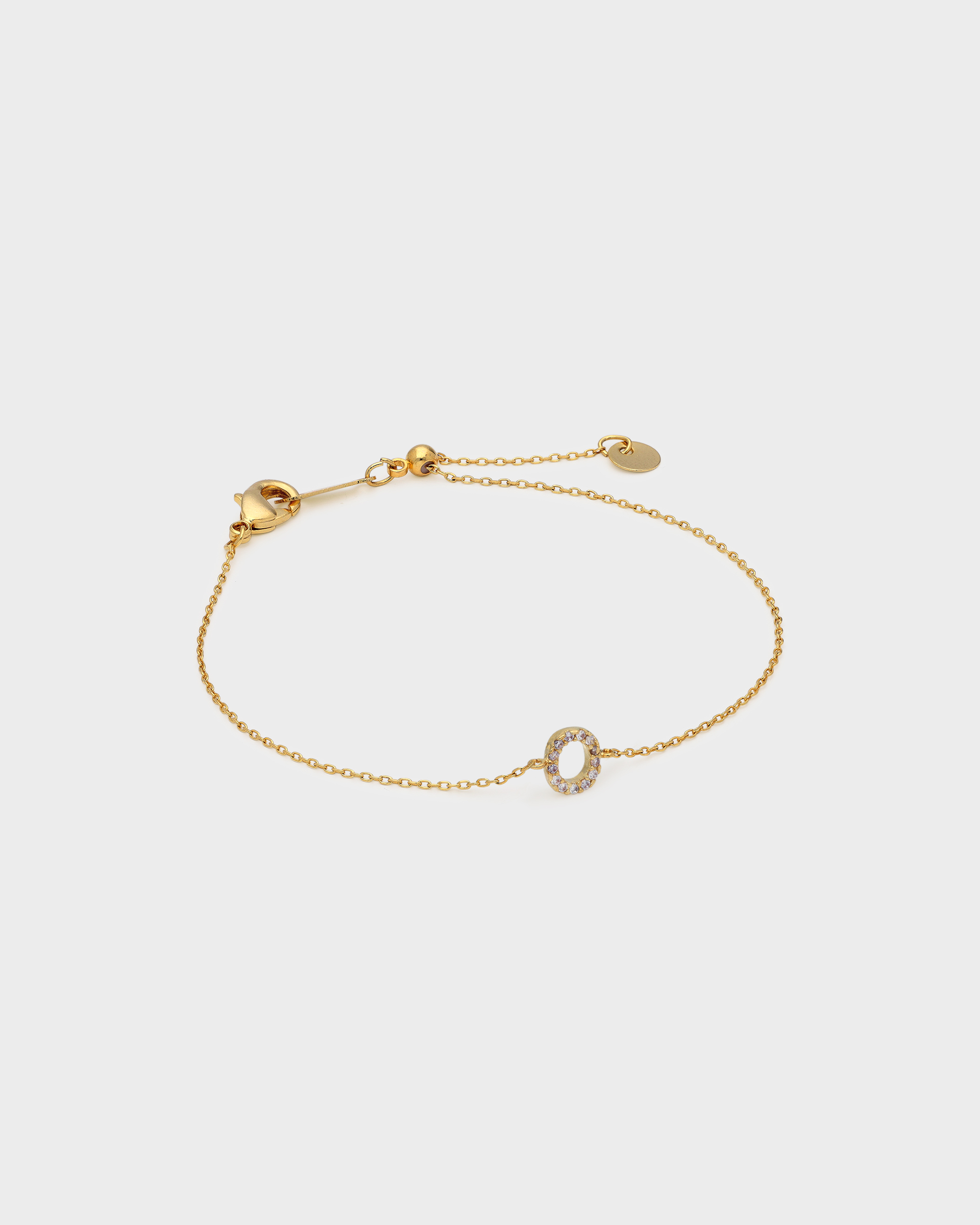 Pavé Initial O Bracelet in Gold | Kaleido Jewellery